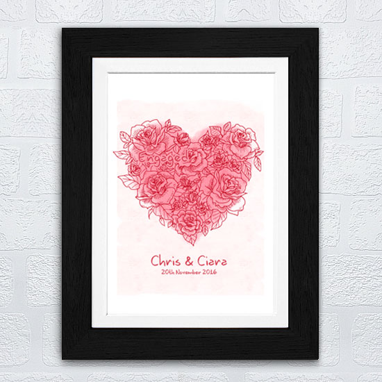 Engaged Heart - Personalised Print | Engaged Print | Personalised Gift