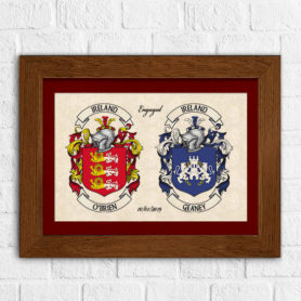 Double Family Crest Engaged Framed Print