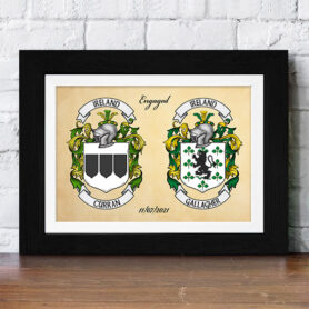 Double Family Crest Engaged Framed Print